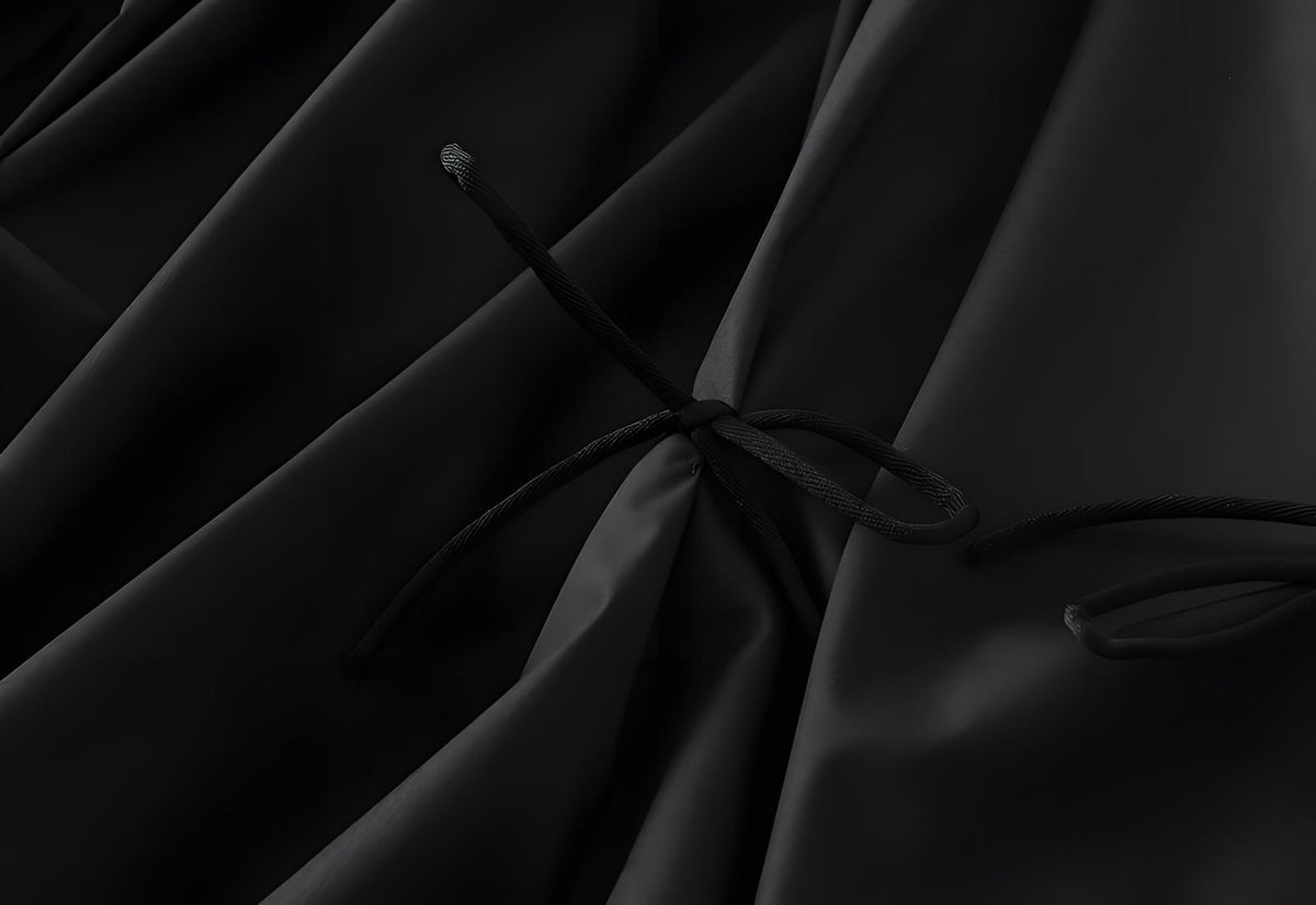 Black Grace Bow Skirt with Elegant Ribbon Detailing - 8931_BLACK ...