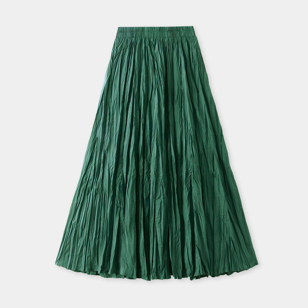 Crushed Self Design Pleated A-Line Skirt - 0323_DARK GREEN – MERZI ...